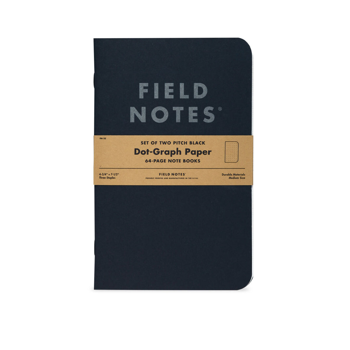 Field Notes Pitch Black Dot Graph 2 Pack Notebooks | Pure Pens